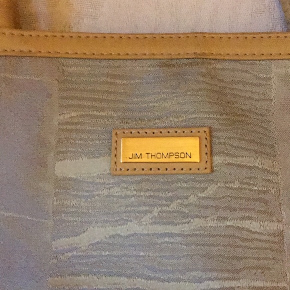 Jim Thompson | Bags | Jim Thompson Thai Silk Tote With Leather Trim ...